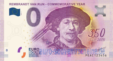 0 Euro Collector banknotes - PEAC-2019-2 REMBRANDT VAN RIJN ...